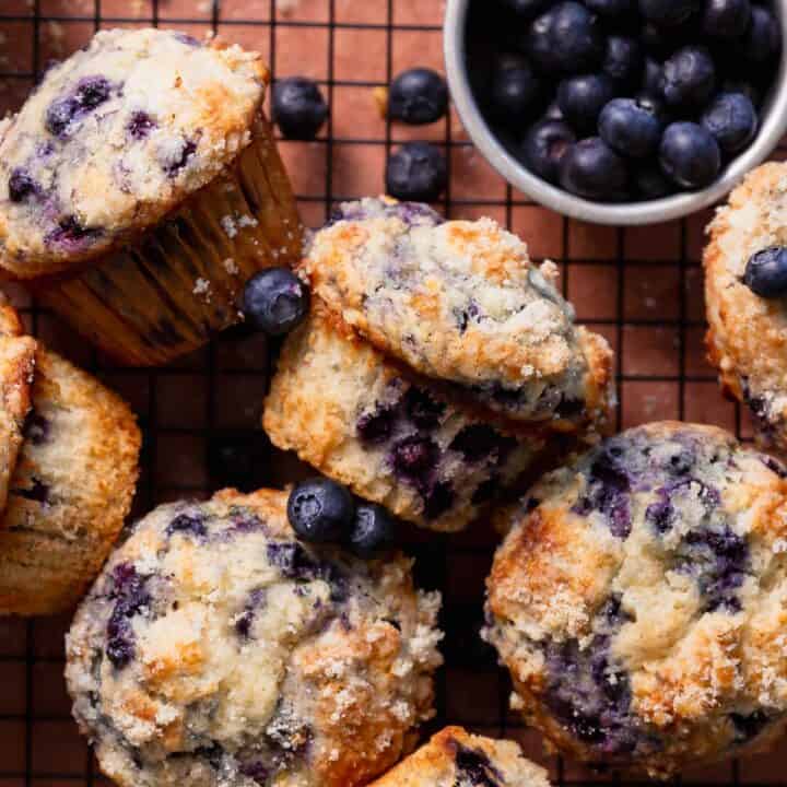 Bakery Style Blueberry Muffins - Cambrea Bakes
