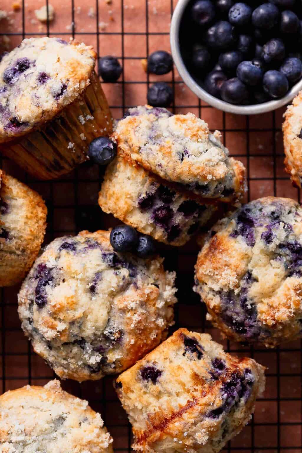 Bakery Style Blueberry Muffins - Cambrea Bakes
