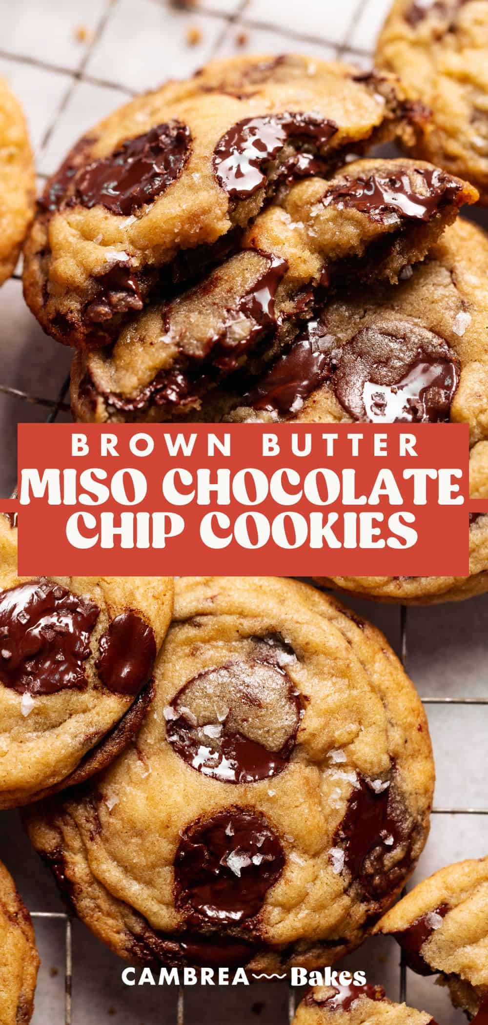 Brown Butter Miso Chocolate Chip Cookies - Cambrea Bakes