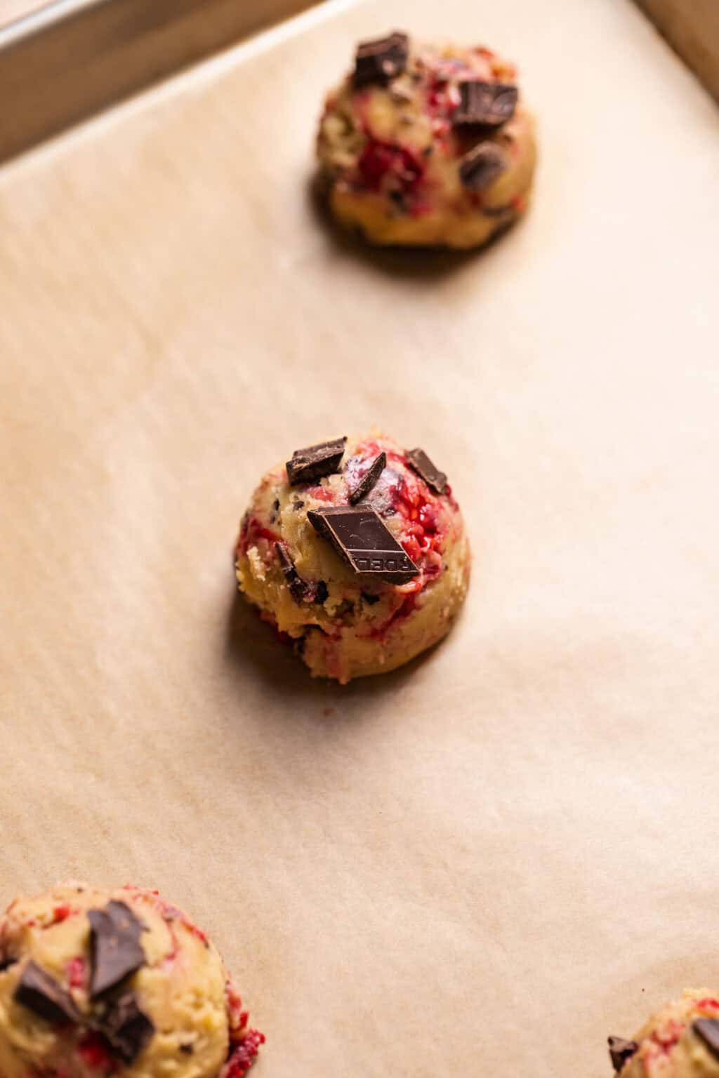 Raspberry Chocolate Chip Cookies - Cambrea Bakes