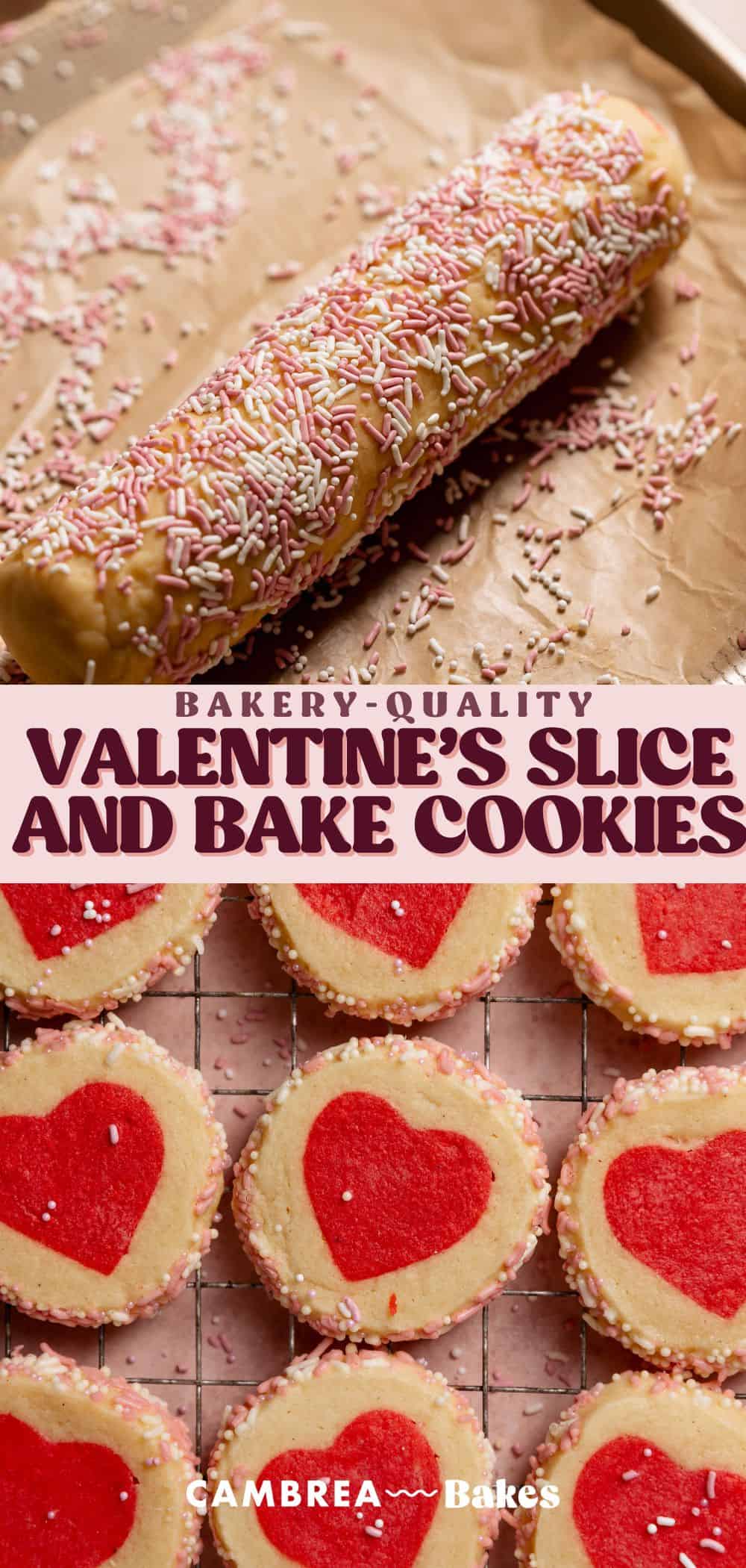 Valentine's Slice and Bake Heart Cookies - Cambrea Bakes