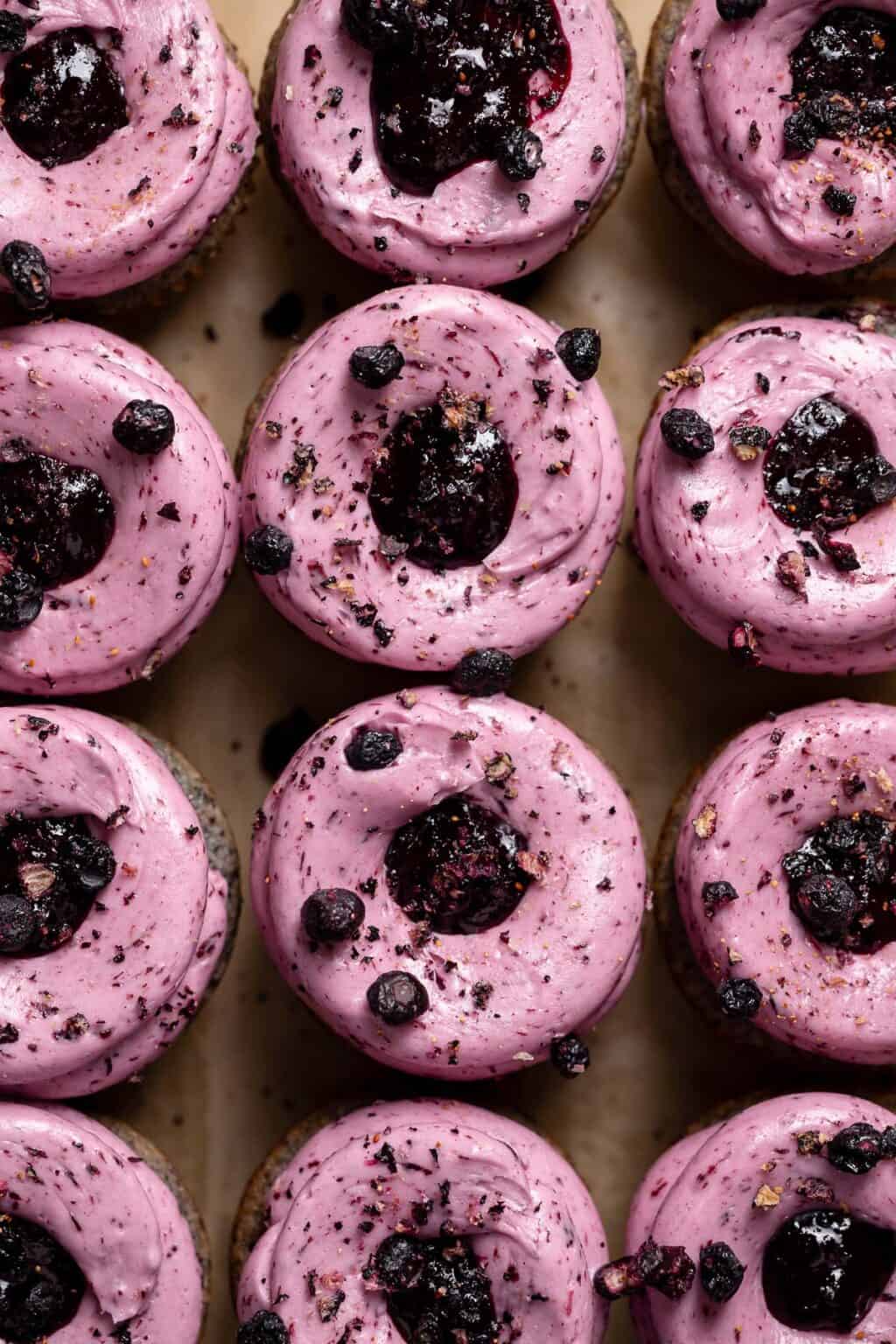 Blueberry Cupcakes with Blueberry Filling - Cambrea Bakes