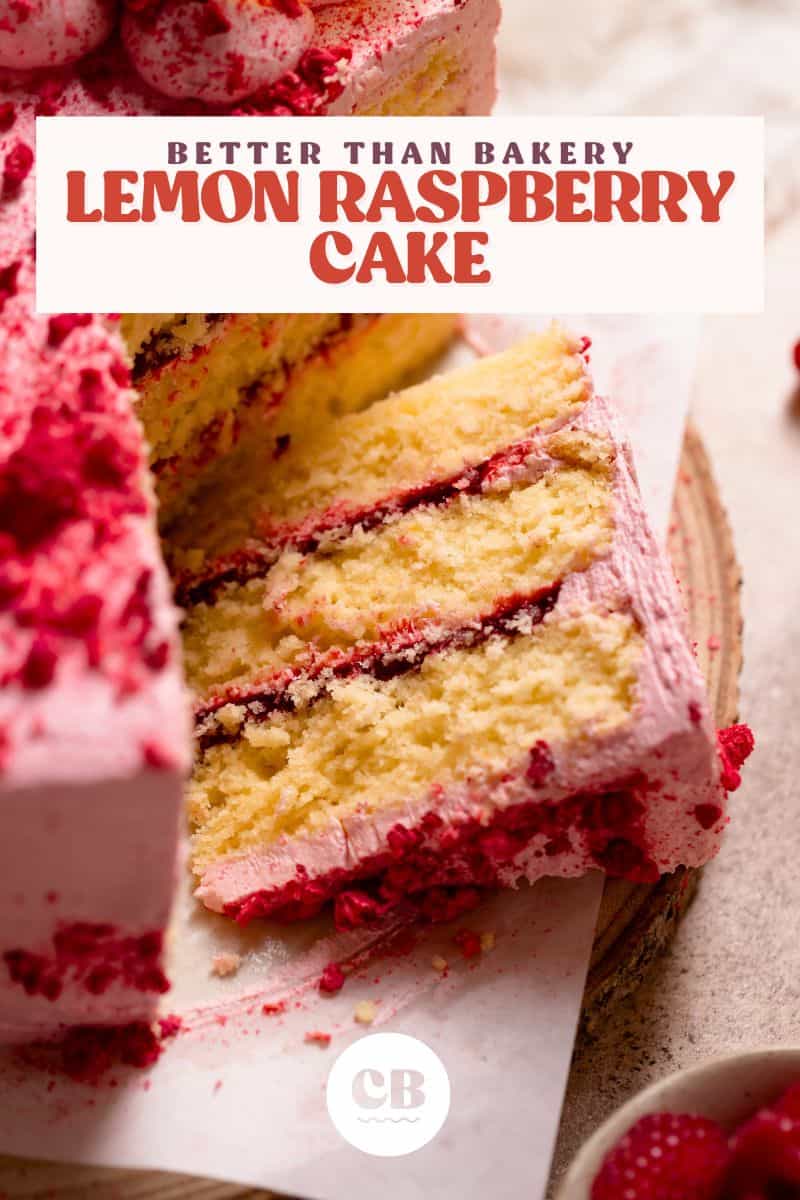 Moist Lemon Cake with Raspberry Frosting - Cambrea Bakes