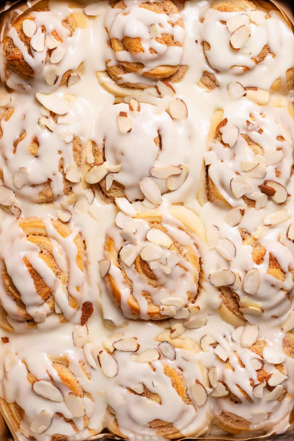 Gooey Almond Croissant Cinnamon Rolls - Cambrea Bakes