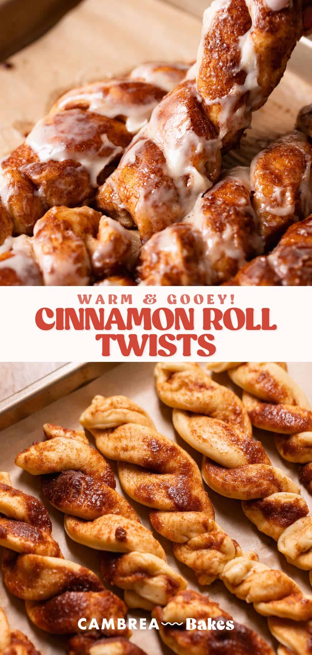 Soft & Gooey Cinnamon Twists - Cambrea Bakes