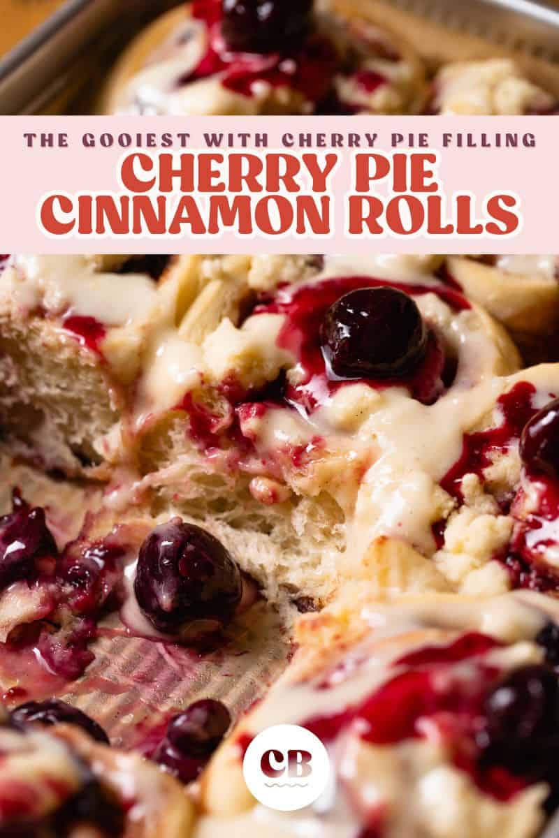 Soft Cherry Pie Rolls with Pie Crumb Topping - Cambrea Bakes