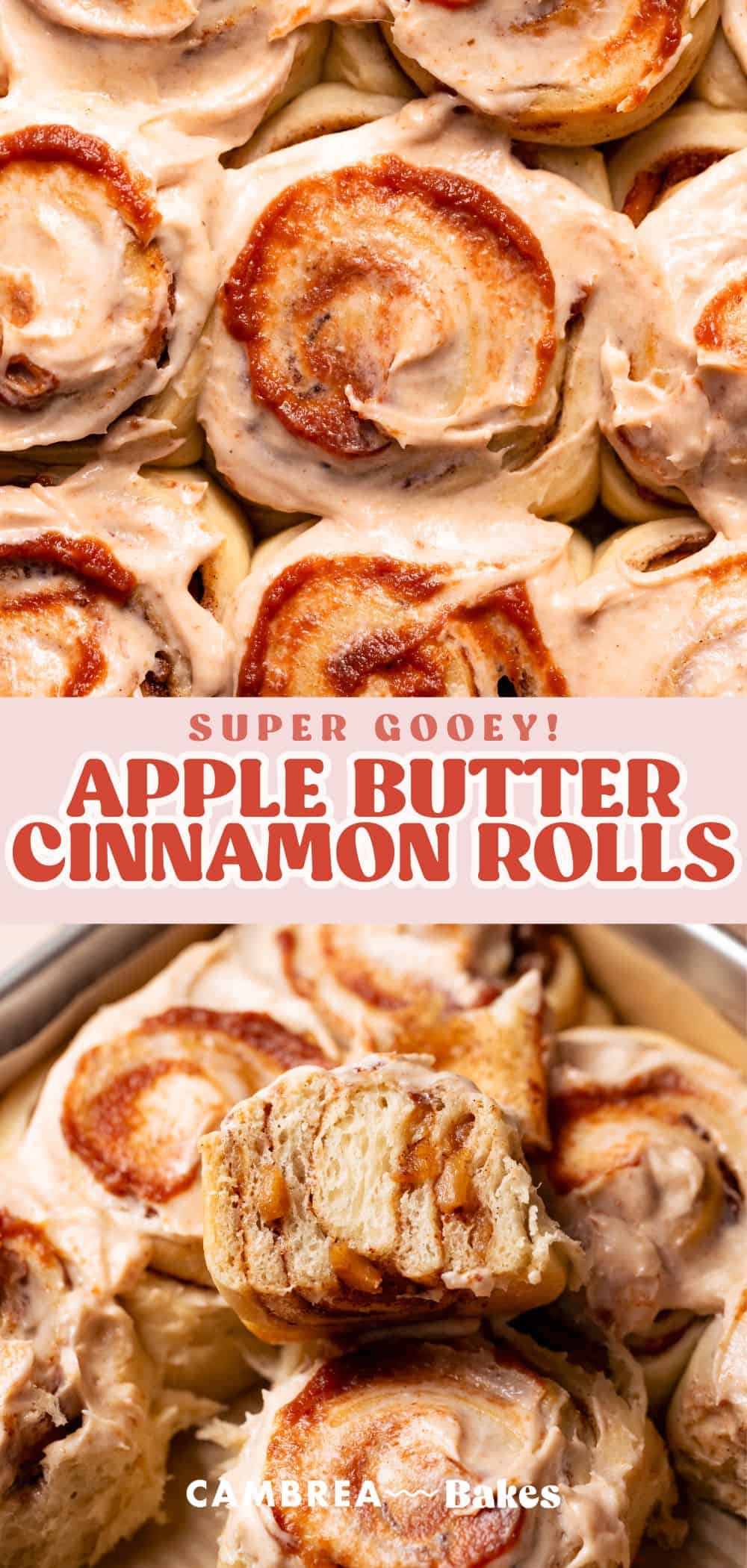 Apple Cinnamon Rolls with Apple Pie Filling - Cambrea Bakes