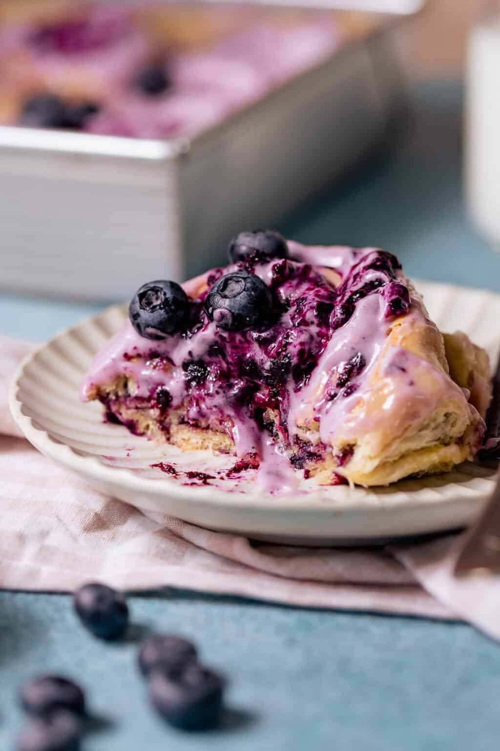 Milk Bread Blueberry Cinnamon Rolls - Cambrea Bakes