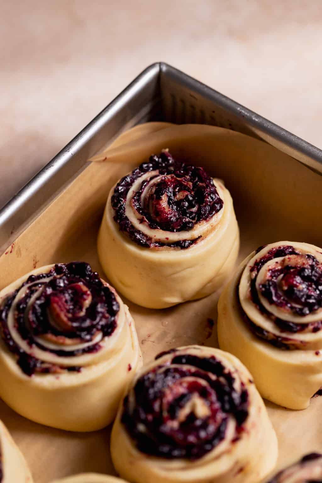 Milk Bread Blueberry Cinnamon Rolls - Cambrea Bakes